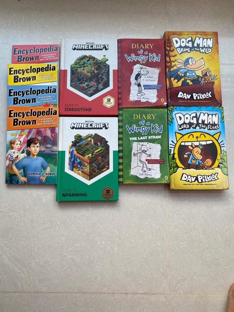 Minecraft DogMan Encyclopedia Wimpy Kid Brown Bundle books, Hobbies ...