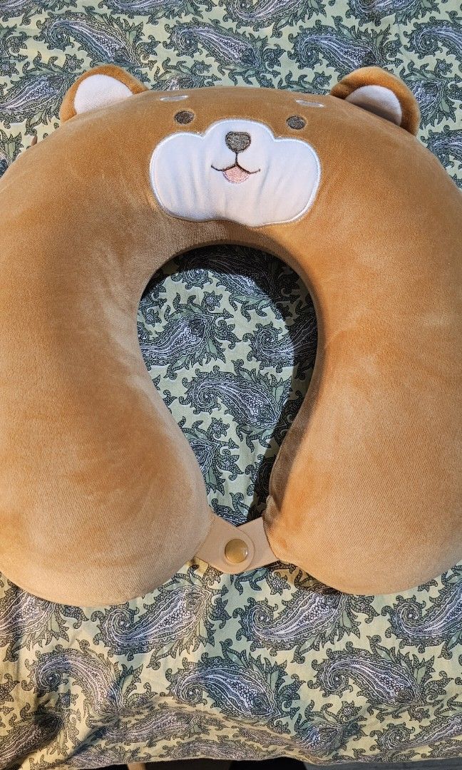 Miniso Shiba Inu Neck Pillow, Furniture & Home Living, Bedding & Towels ...