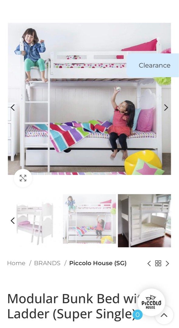 Modular bunk beds with ladder (super single), Babies & Kids, Baby ...