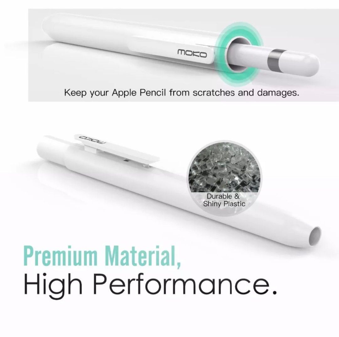 Moko Apple Pencil white retractable protective case holder (for 1st Gen ...
