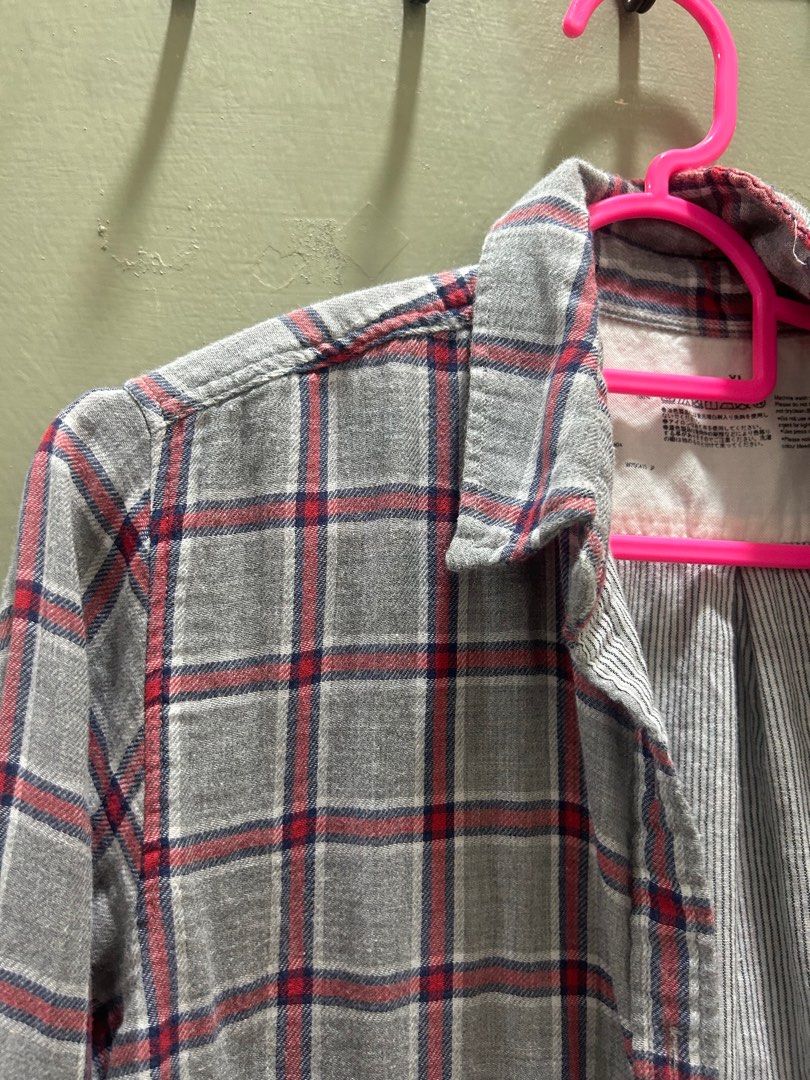 Muji Flannel, Women's Fashion, Tops, Shirts on Carousell
