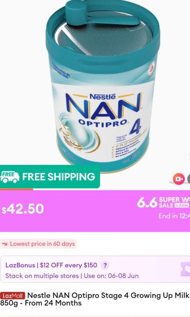 Nestle nan optipro 4 (850g), Babies & Kids, Nursing & Feeding, Weaning & Toddler Feeding on ...