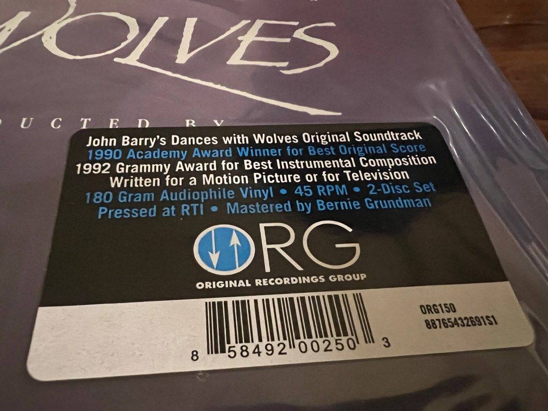 (ORG) Dances With Wolves - OST (2LP Limited Edition & Individually Numbered 45rpm Vinyl ...