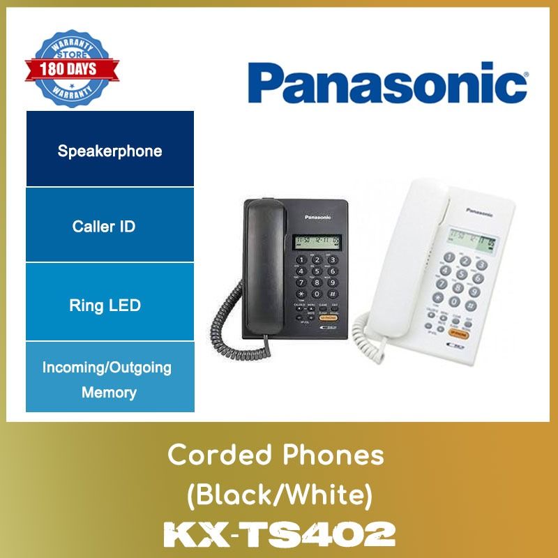 Panasonic KX-TS402 Corded Phone Black/White WITH 6 MONTHS SHOP WARRANTY, Mobile Phones & Gadgets ...