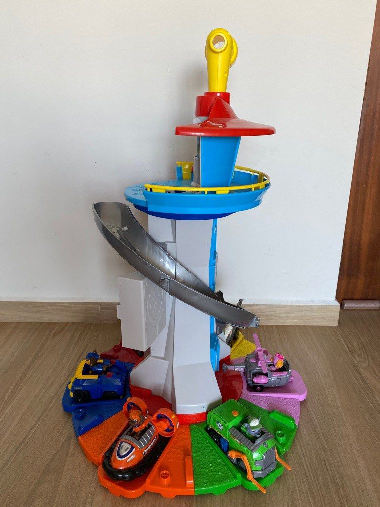Paw patrol tower with cars and pups, Hobbies & Toys, Toys & Games on ...