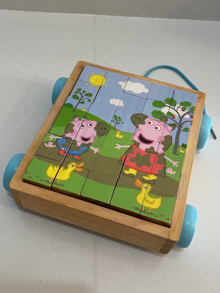 Peppy pig wooden blocks, Hobbies & Toys, Toys & Games on Carousell