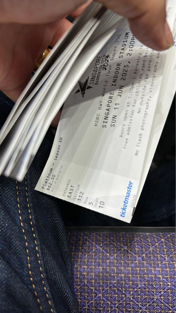 2x Platinum Front Row ticket for Singapore Badminton Open, Tickets ...