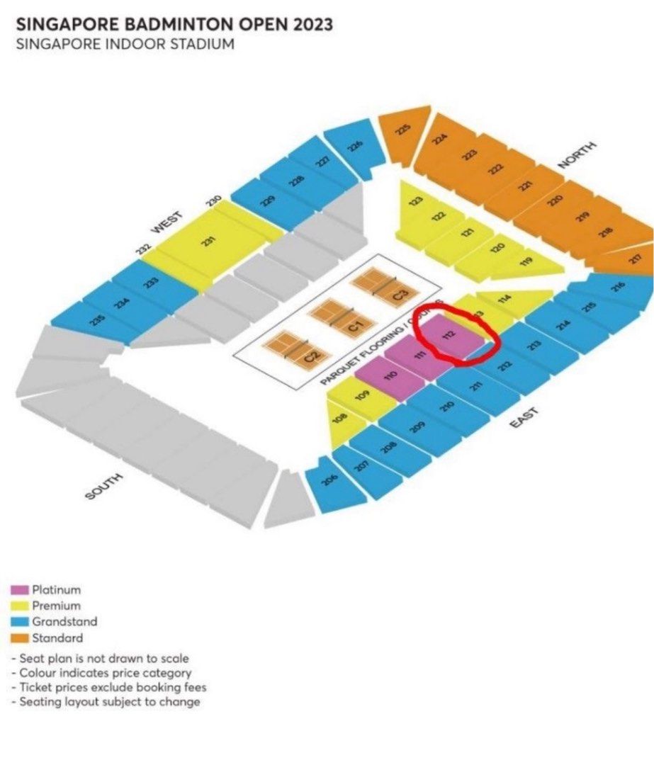 2x Platinum Front Row ticket for Singapore Badminton Open, Tickets ...