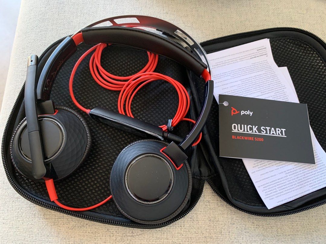 Poly Blackwire 5200 noise canceling headset USB-A, Audio, Headphones ...