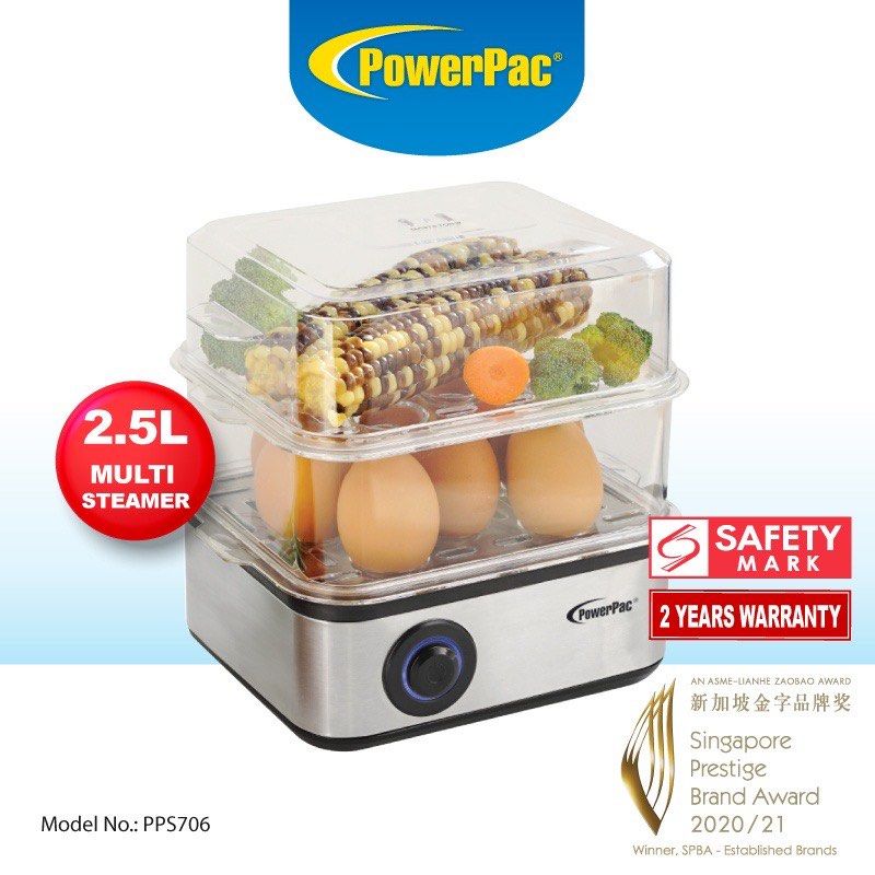 PowerPac Food Steamer 2.5l Multifunction 2 Tier Steamer, TV & Home ...