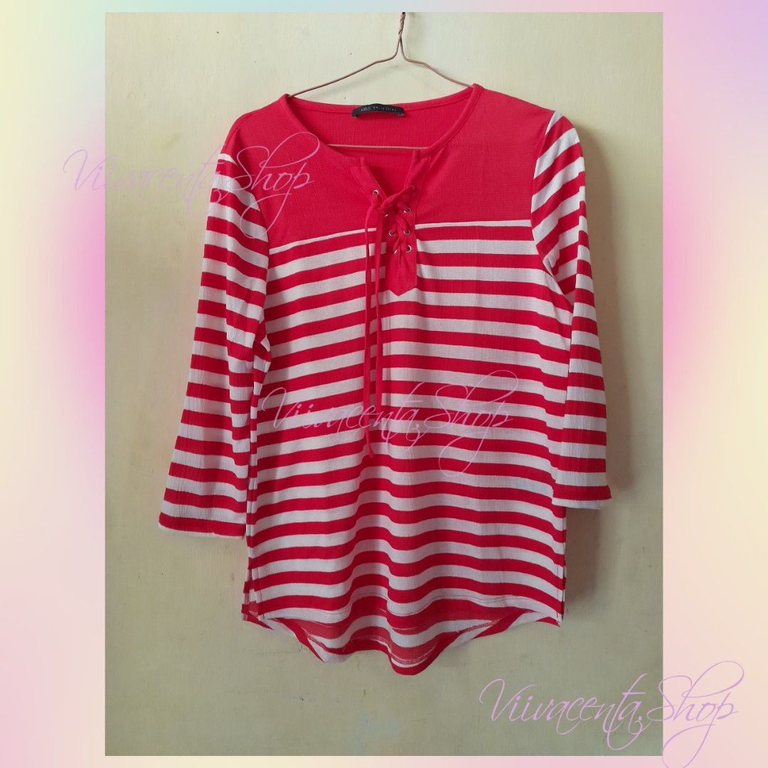 [Pre-Loved] Baju Belang Merah Putih Tali, Fesyen Wanita, Pakaian Wanita ...