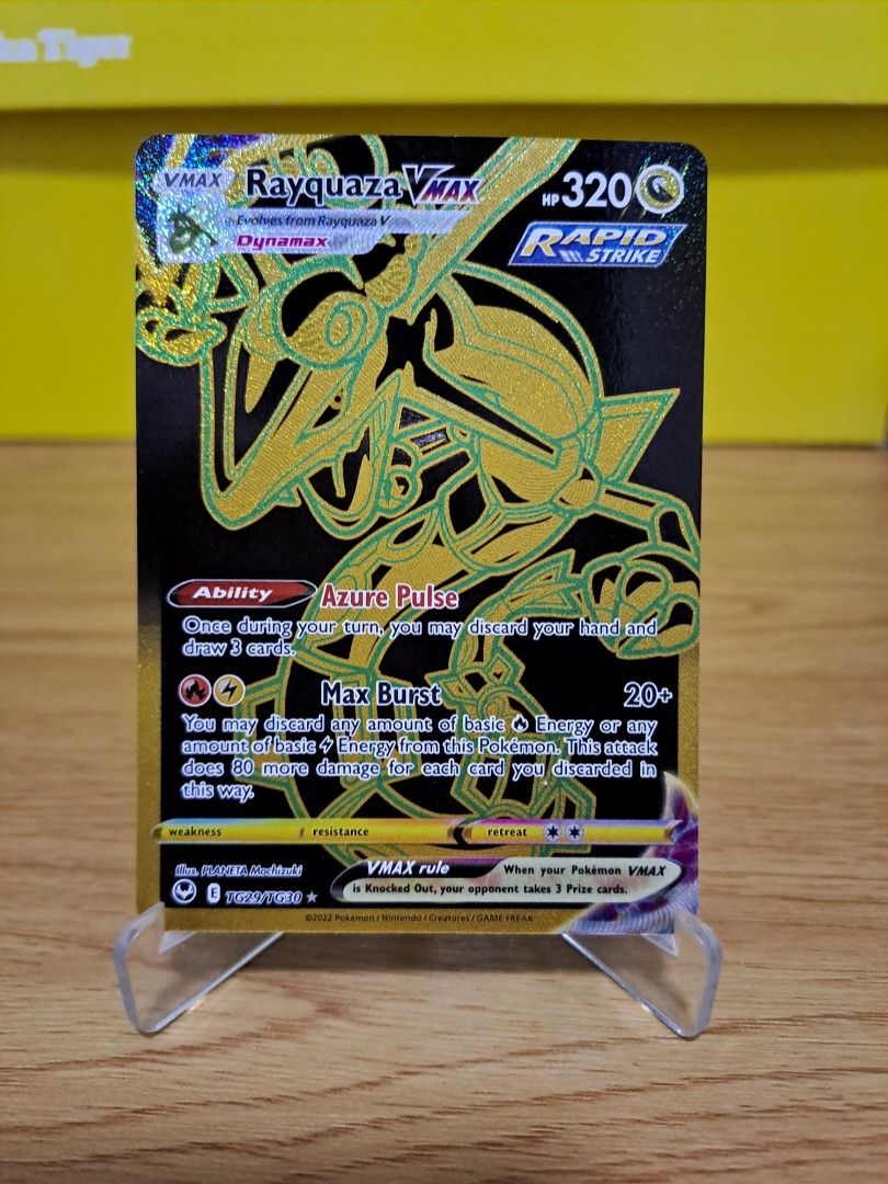 Rayquaza Vmax Gold Secret ST Silver Tempest Pokemon Card, Hobbies ...