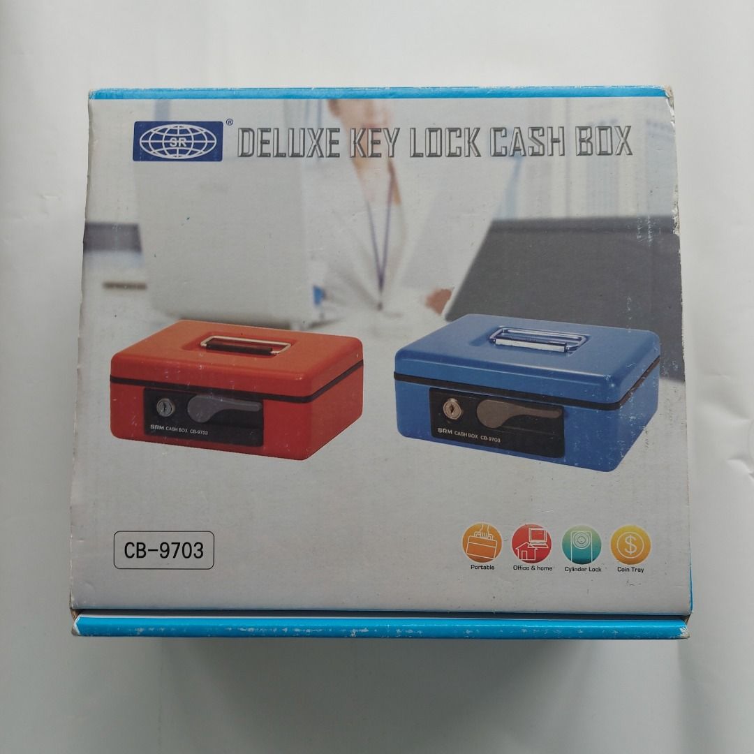 Red Cashbox | Deluxe Key Lock Cash Box | CB-9703 on Carousell