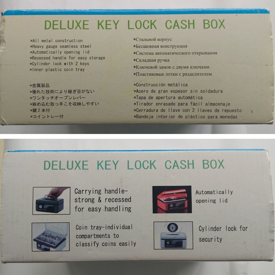Red Cashbox | Deluxe Key Lock Cash Box | CB-9703 on Carousell