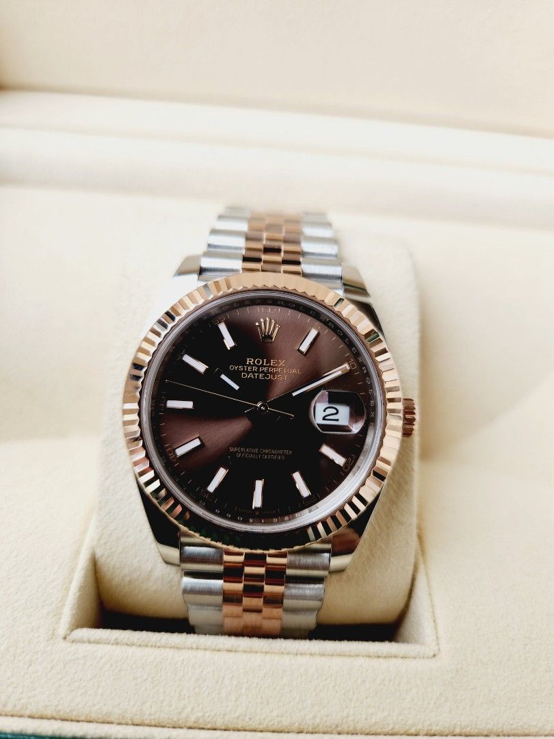Rolex Datejust 41mm 126331 Rose Gold Choco Dial Latest Model Selling at ...