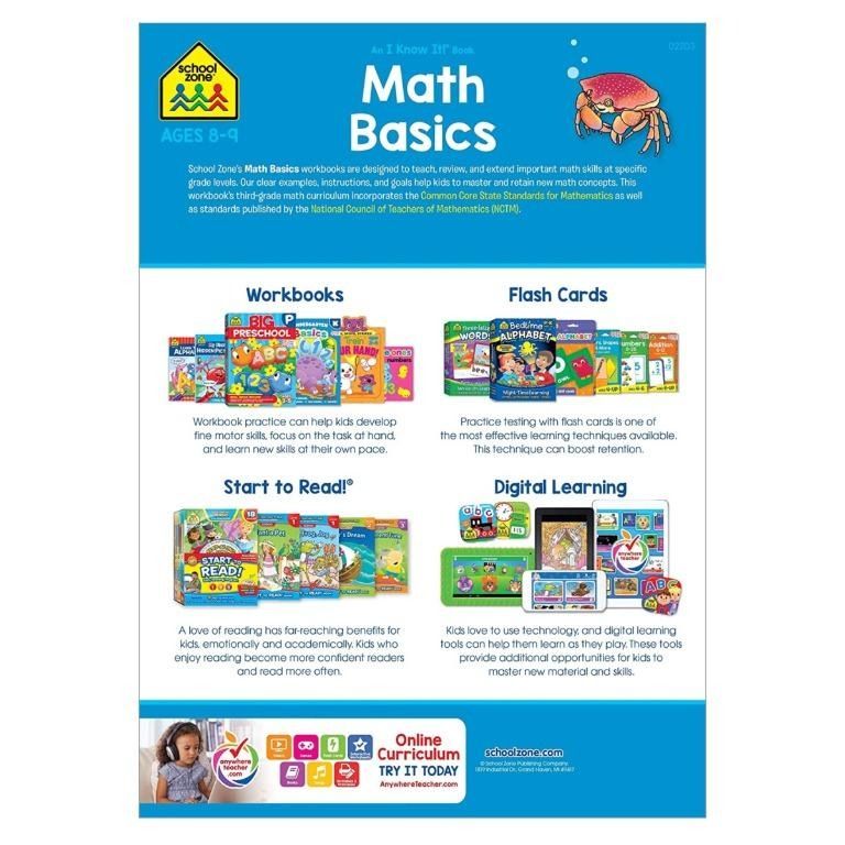 School Zone Math Basics 3, Hobbies & Toys, Books & Magazines, Children ...
