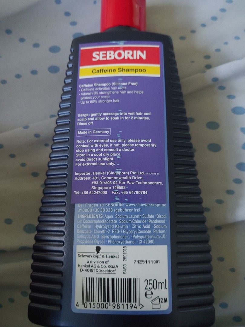 Schwarzkopf seborin caffeine energy shampoo 250ml, Beauty & Personal ...