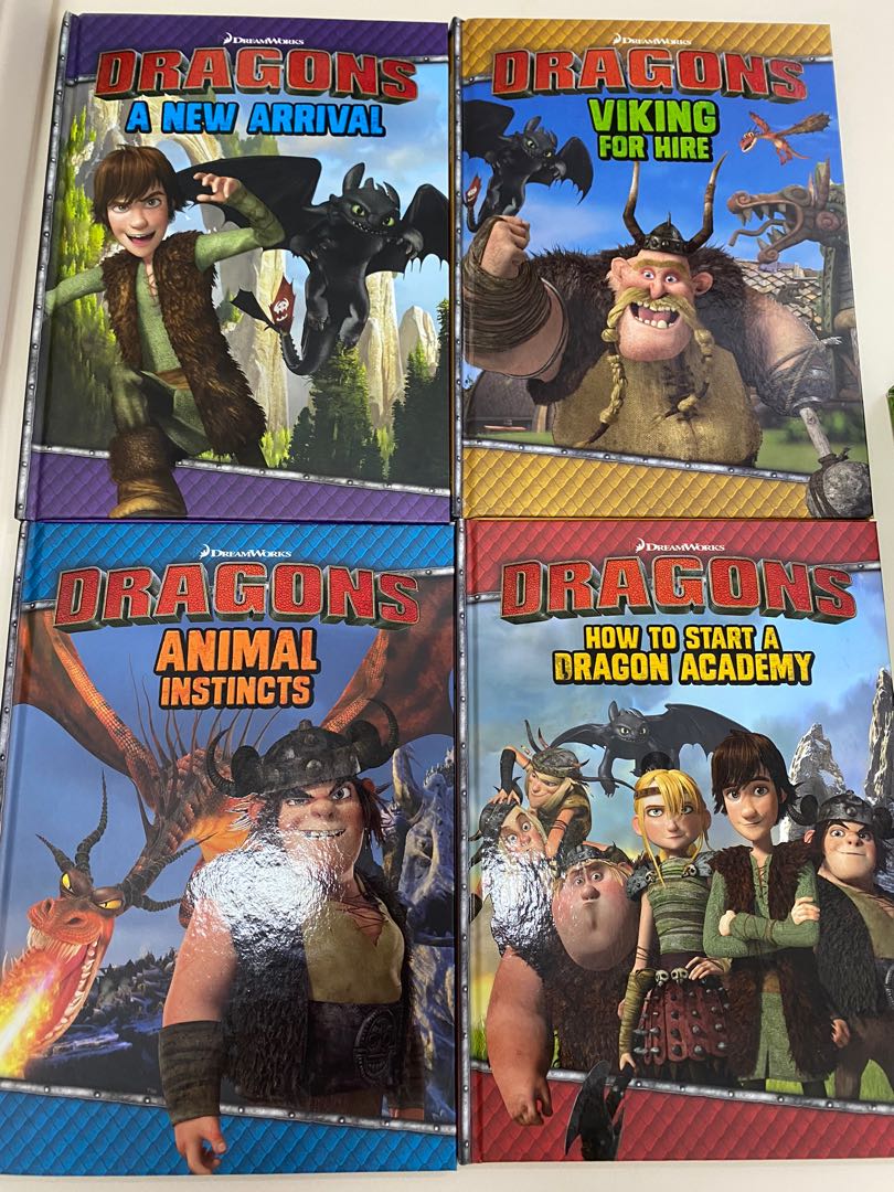 Set of 4 Hardcover Dreamworks Dragons My Library, Hobbies & Toys, Books ...