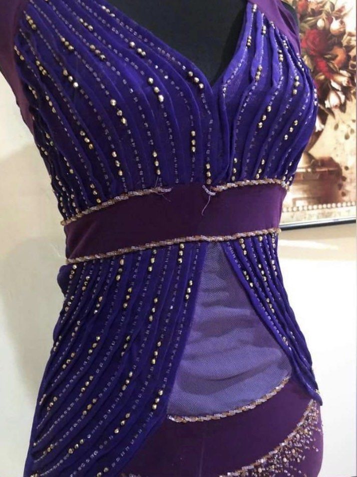 Sexy violet long gown, Women's Fashion, Dresses & Sets, Evening dresses ...
