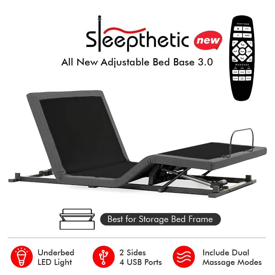 Sleepthetic™ Adjustable Bed Base Ver 3.0 Single Size (Display Set ...
