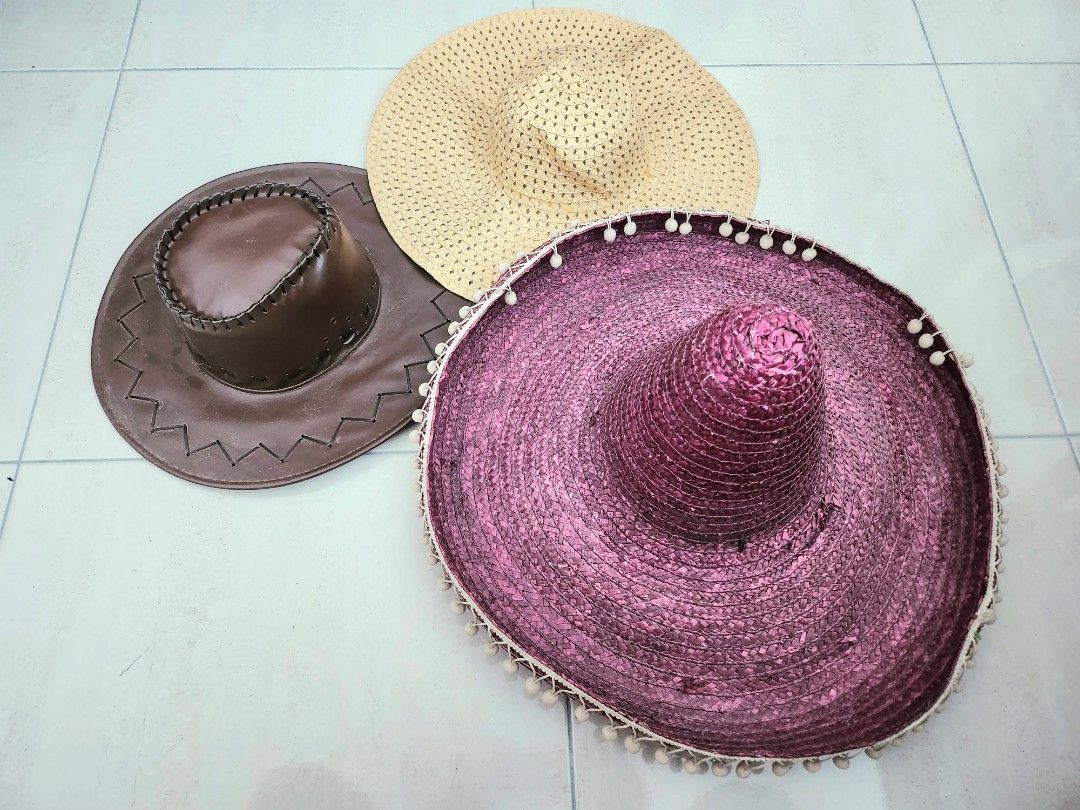 Cowboy Hat, Sombrero Wide Brim Mexican Straw Hat & Sun Hat, Men's ...
