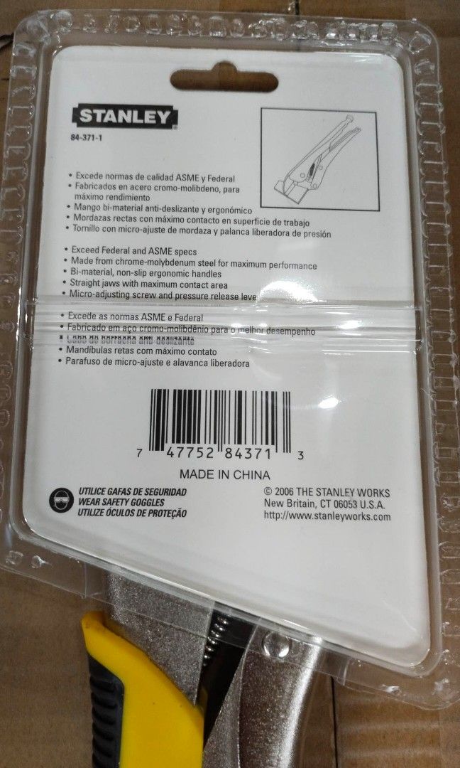 Stanley Vise grip locking plier 10" #84-371 on Carousell