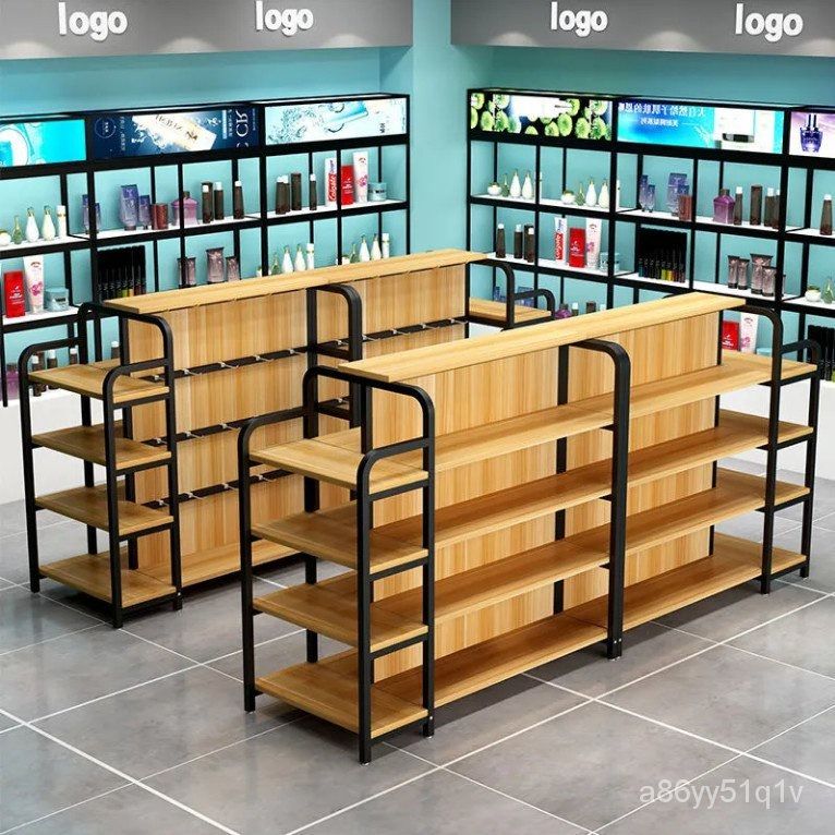 Supermarket Shelf Display Rack Multi-Layer Convenience Store Steel Wood ...