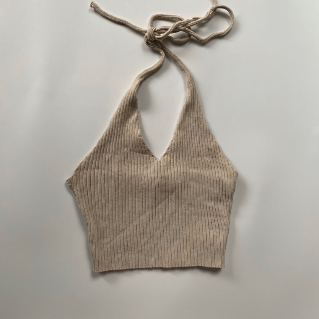Supre Nude Rib Knit Halter Top on Carousell