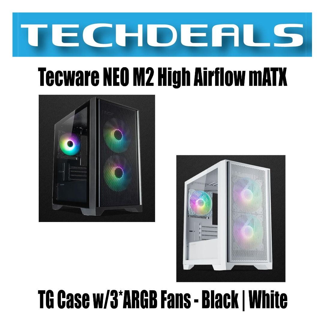 IN STOCK | Tecware NEO M2 High Airflow mATX TG Case w/3*ARGB Fans ...