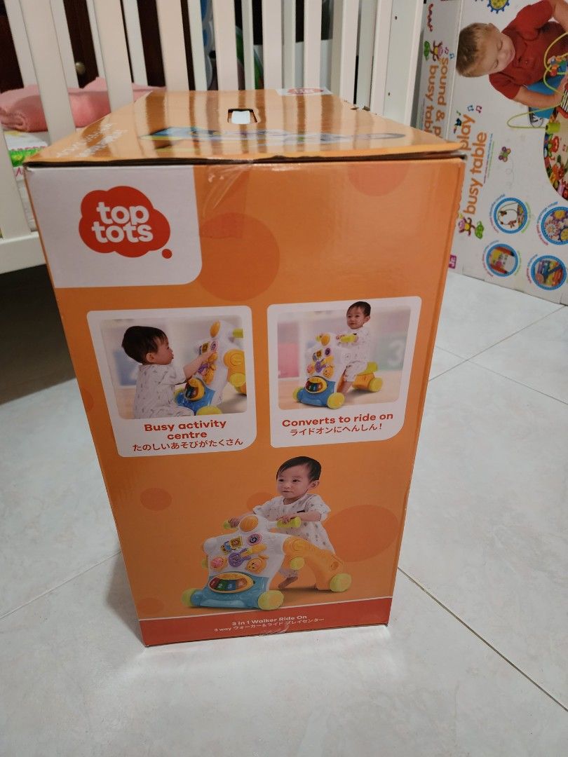 Top Tots 3 in 1 Walker Ride On (BRAND NEW), Babies & Kids, Infant ...