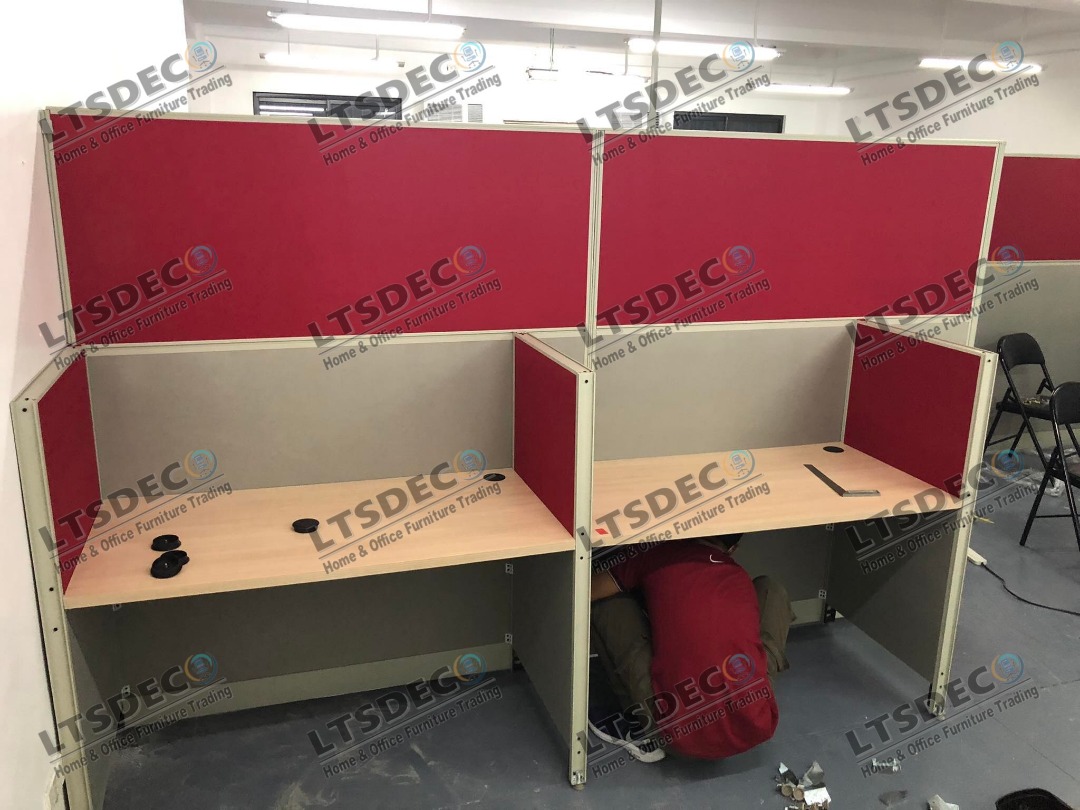 TWO TONE HGIH PANEL FULL FABRIC OFFICE PARTITION, Furniture & Home ...