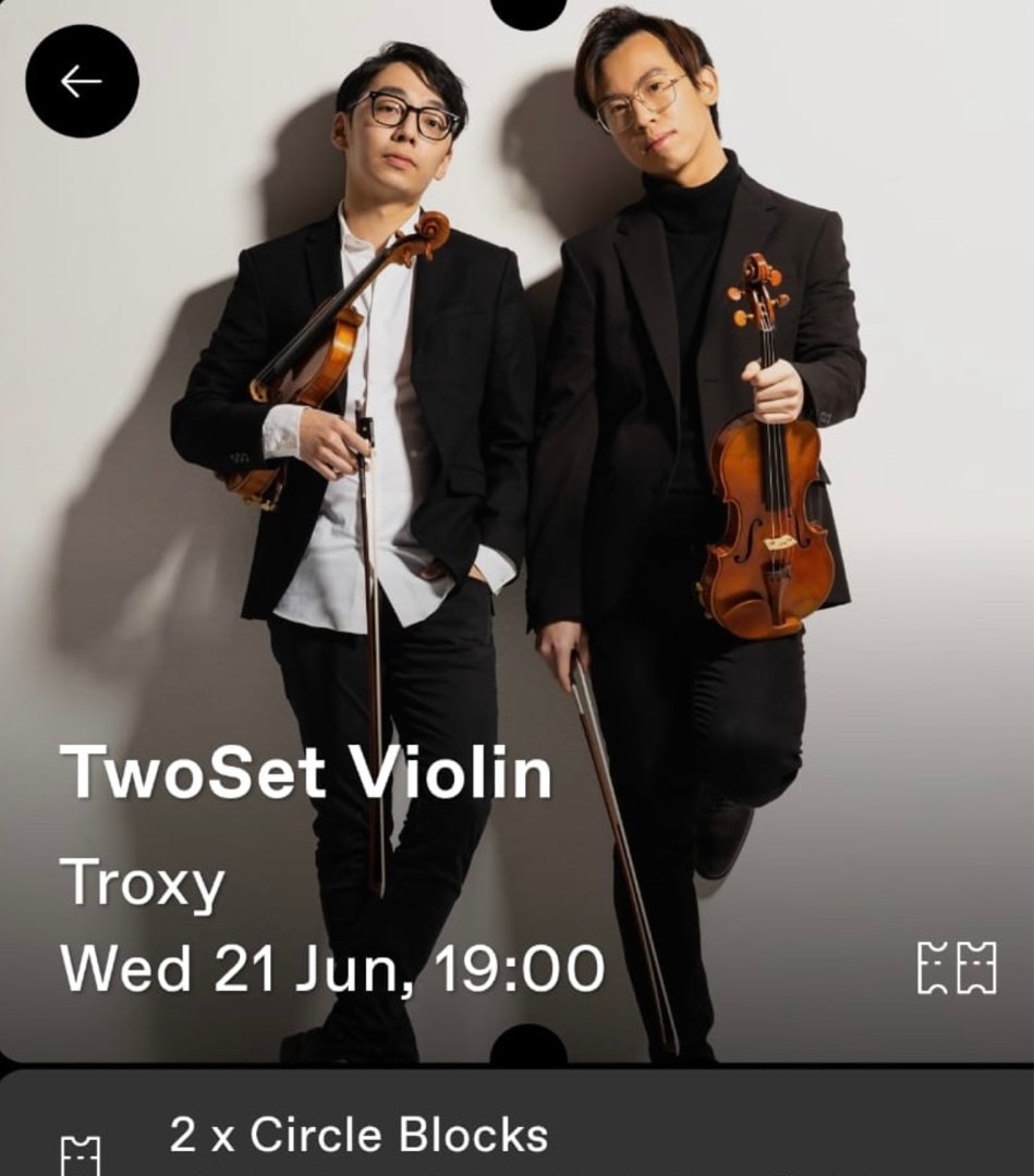 Twoset Violin World Tour - London, Tickets & Vouchers, Event Tickets on ...