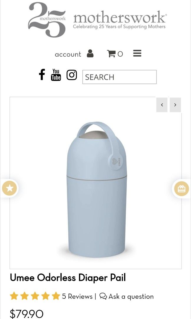 Umee Odorless Diaper Pail, Babies & Kids, Bathing & Changing, Other ...