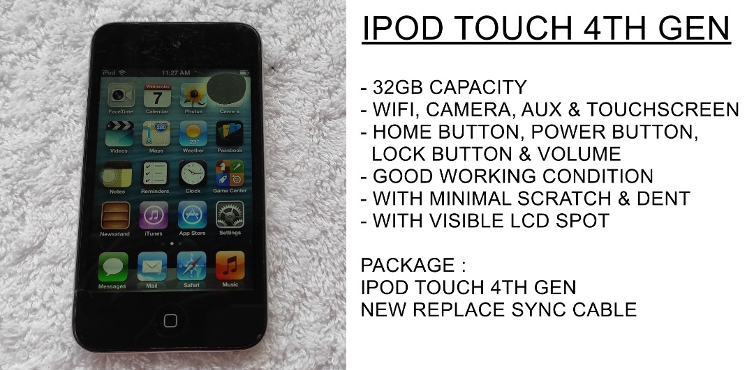 (USED) IPOD TOUCH 4TH GEN 32GB (WITH SPOT ON SCREEN) on Carousell