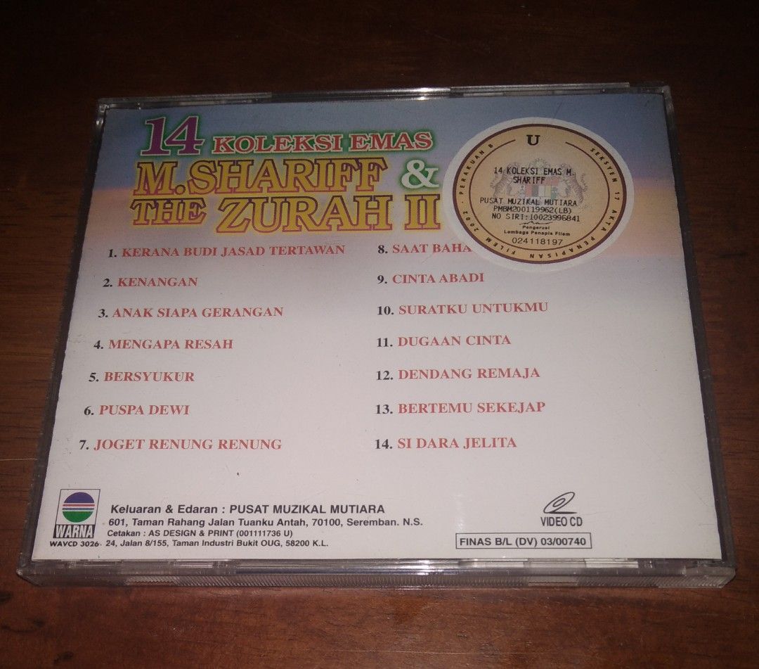 VCD karaoke M.Shariff ORI dari WARNA, Hobbies & Toys, Music & Media ...