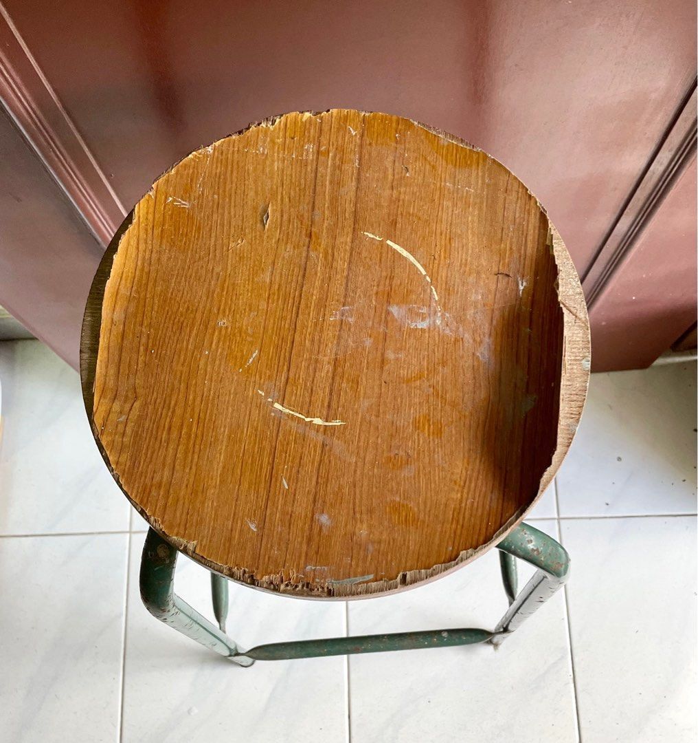 Vintage Retro High Stool High Chair Step Stool 77 cm Height, Hobbies ...