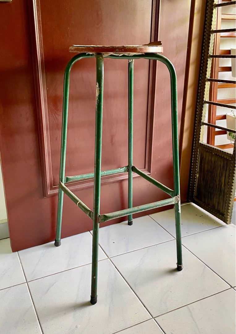 Vintage Retro High Stool High Chair Step Stool 77 cm Height, Hobbies ...