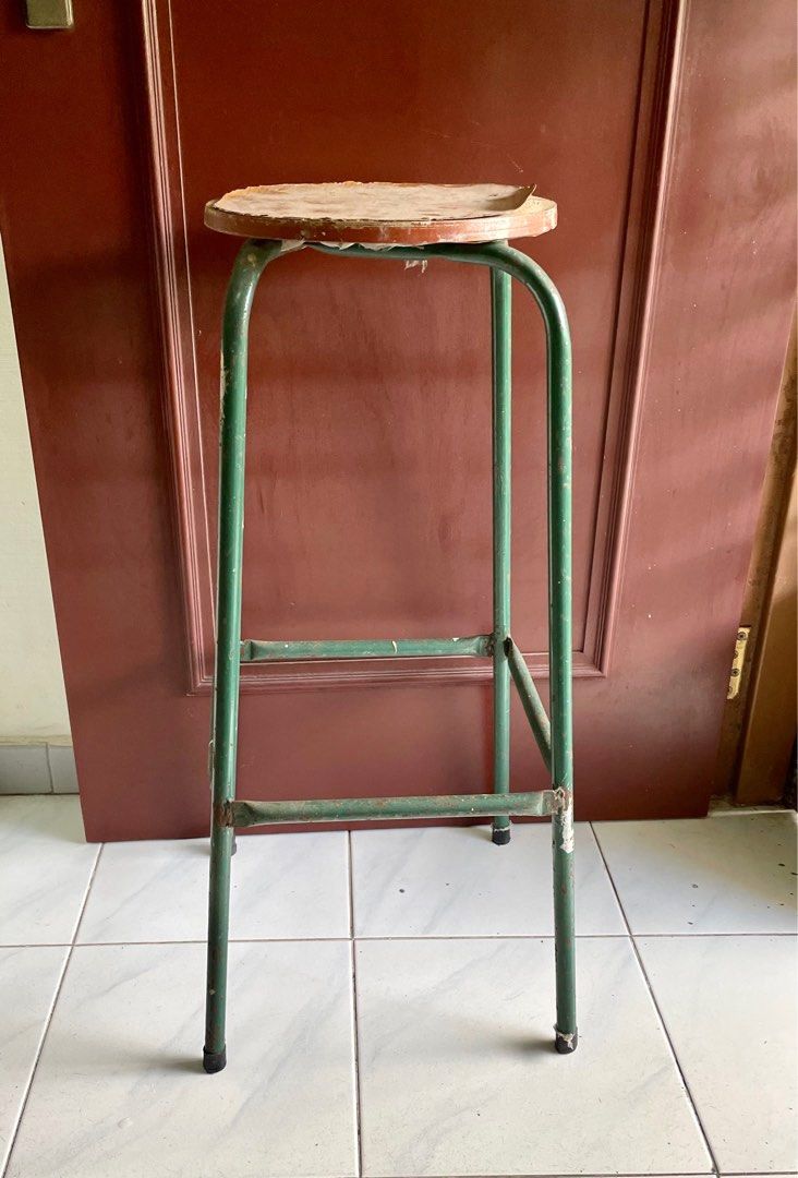 Vintage Retro High Stool High Chair Step Stool 77 cm Height, Hobbies ...