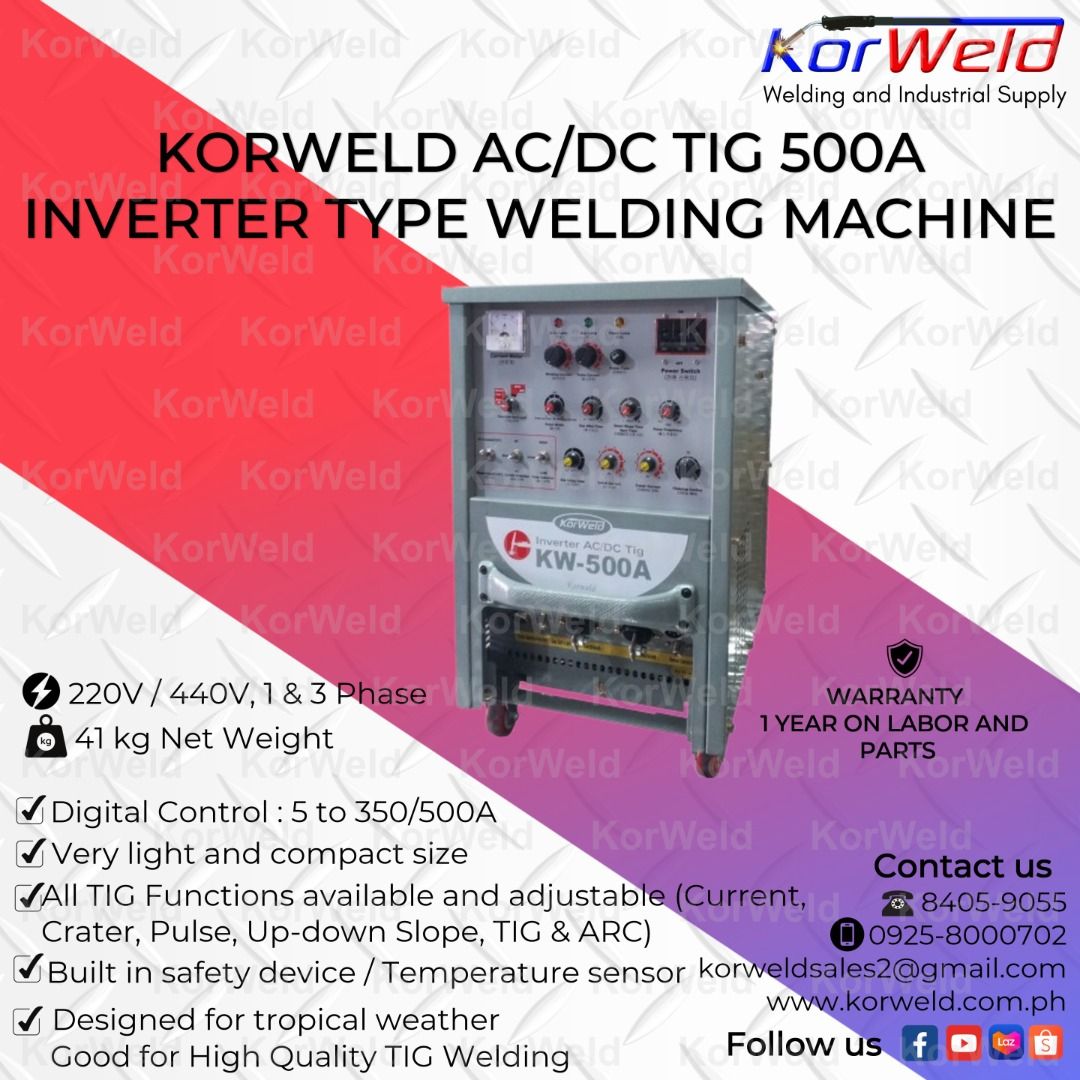 Welding Machine AC/DC TIG 500A Korweld Inverter Type Heavy Duty on ...