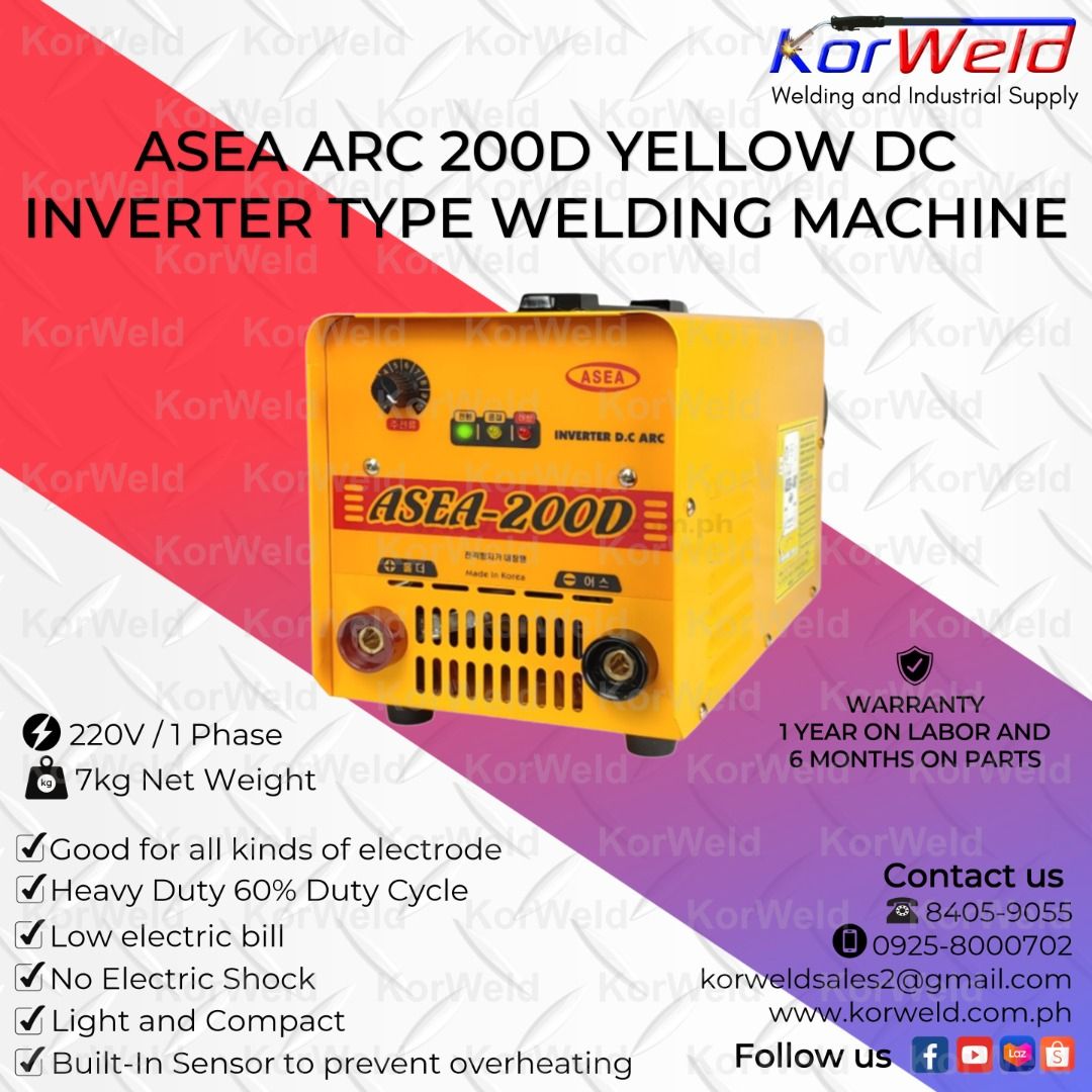 Welding machine ASEA DC ARC Inverter Analog 200D Yellow, Commercial ...