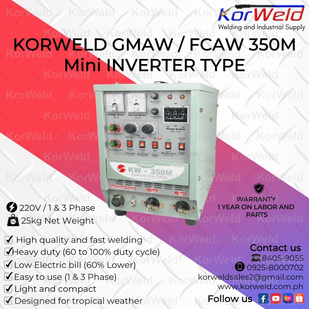 Welding Machine KW GMAW/FCAW Inverter Type 350A Mini on Carousell