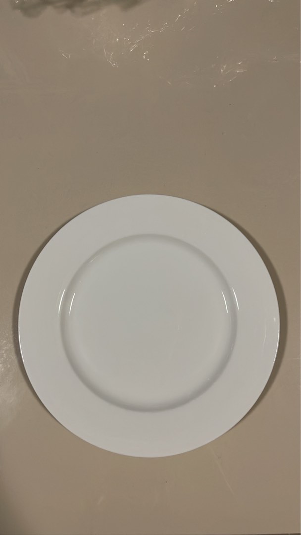 Round Rim Plate (White 20cm), Furniture & Home Living, Kitchenware ...