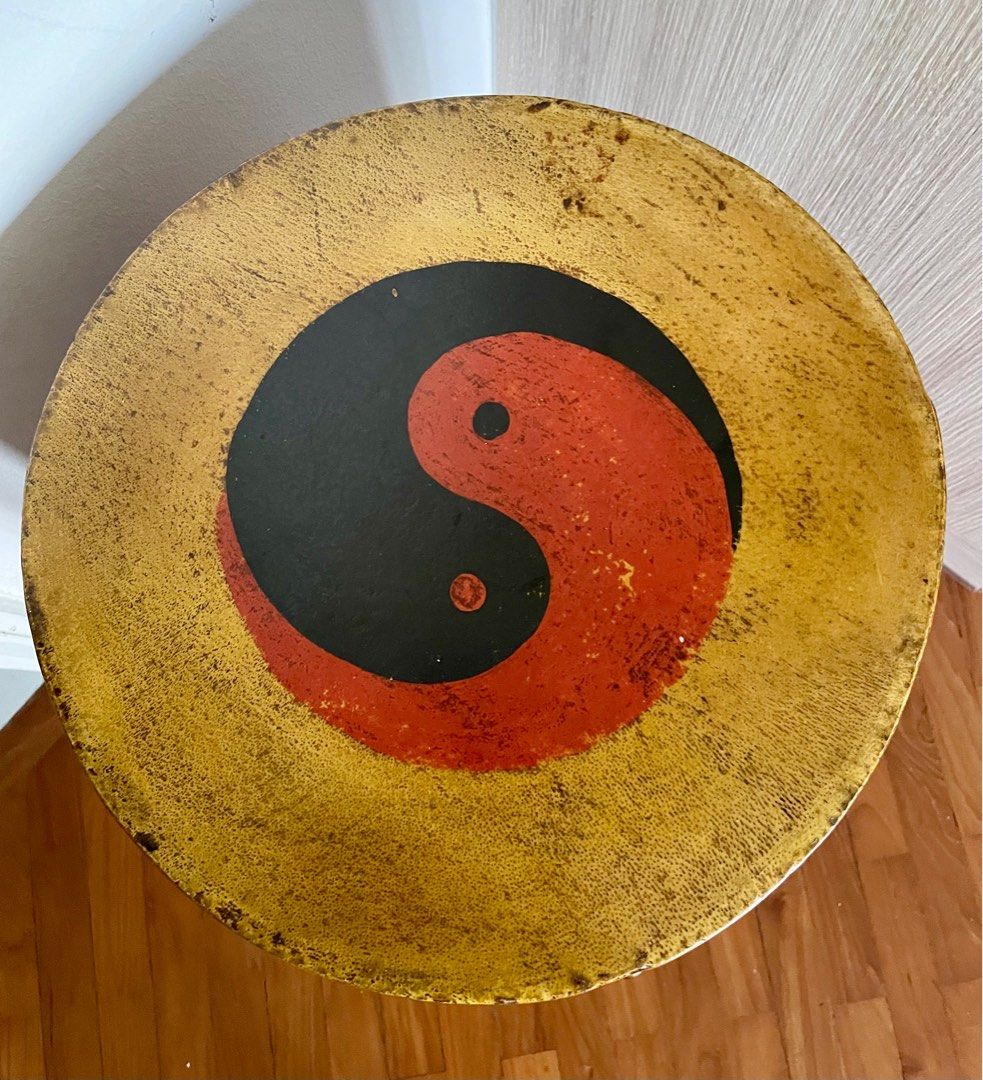 Yin Yang drum stool side piece, Furniture & Home Living, Home Decor ...