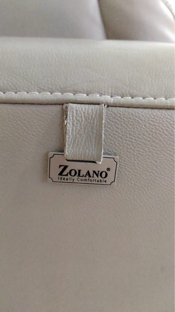 Zolano Italian 7 seater genuine leather grey sofa, Furniture & Home ...