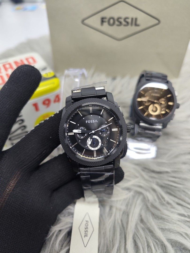 100% Original Fossil Fs Model men stainless steel watch jam tangan ...