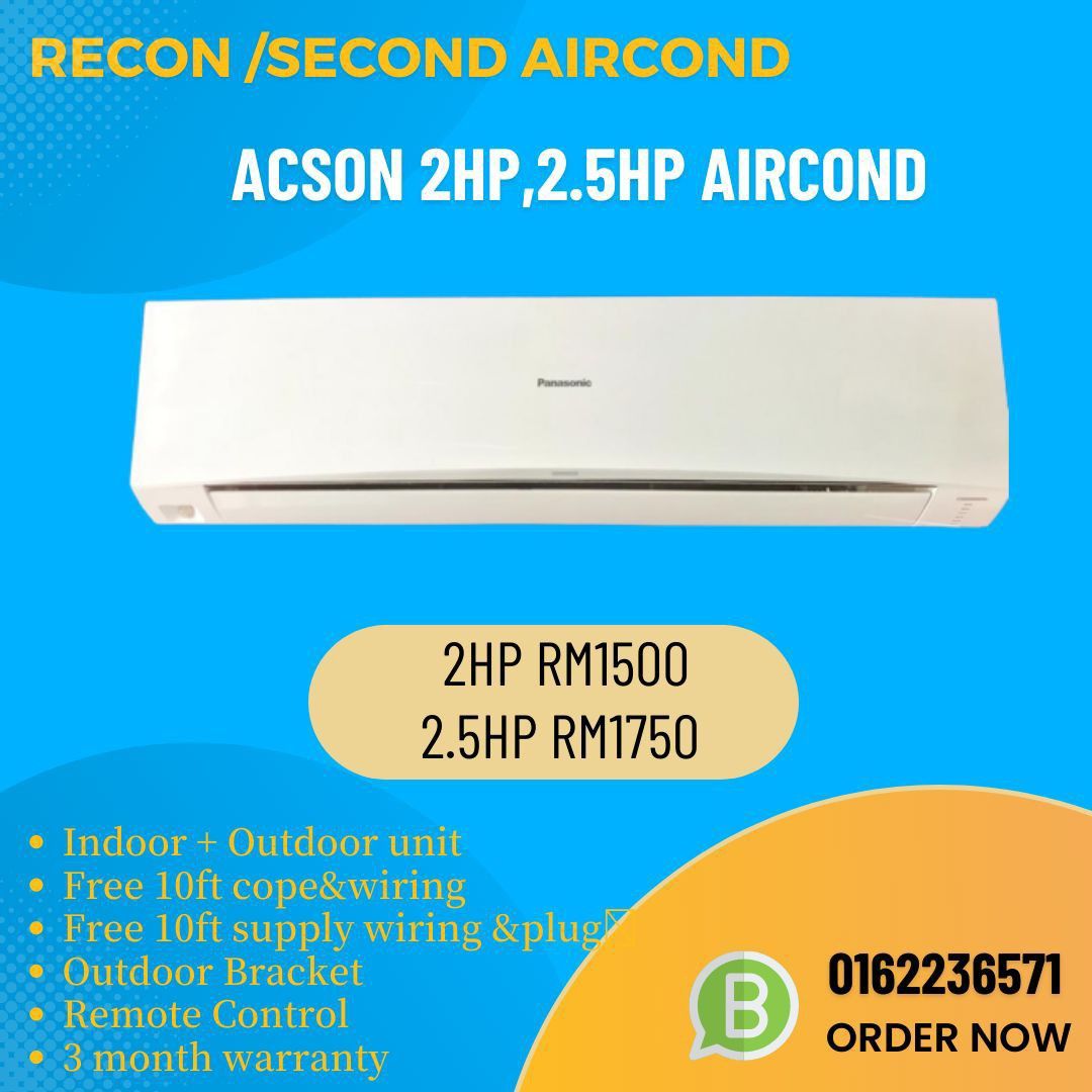 2.5hp Panasonic Aircond B284, TV & Home Appliances, Air Conditioners & Heating on Carousell