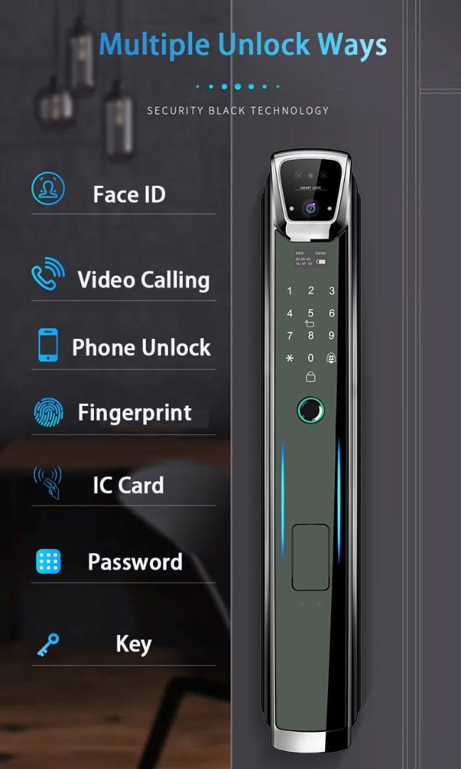 3D face recognition digital lock, Furniture & Home Living, Security ...