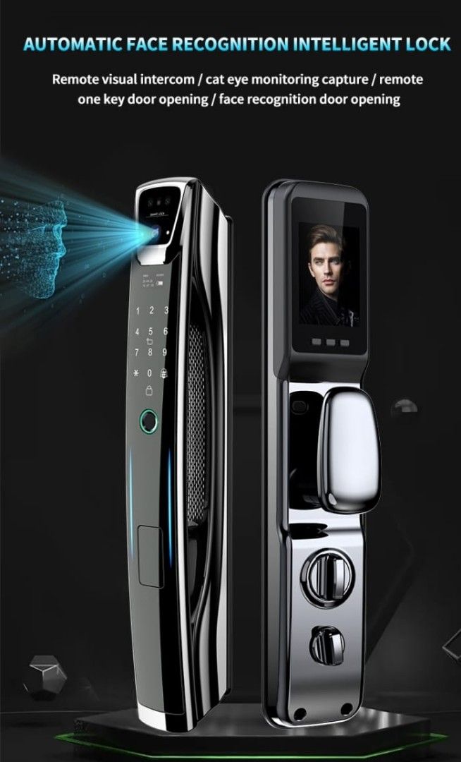 3D face recognition digital lock, Furniture & Home Living, Security ...