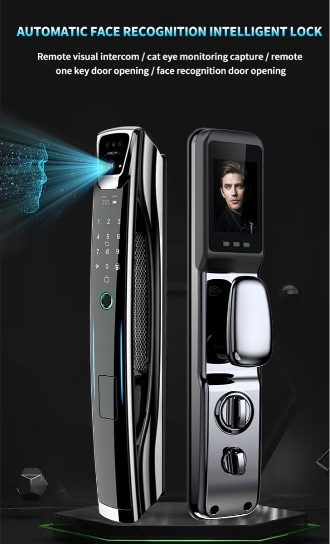 3D face recognition smart lock, Furniture & Home Living, Security ...