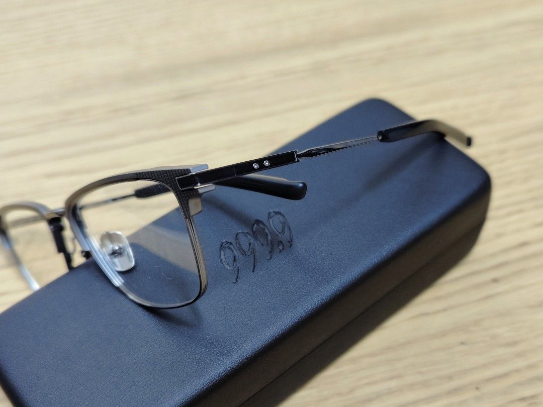 999.9 S-02T H fournines High-end 全鈦金屬 極高の品質 逆R 方形 圓形 度數眼鏡 黑框 鏡片 日常 翻工 翻學 禮物 送禮 新潮 斯文 男款 日本 日製 手造 ...
